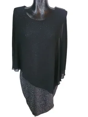 Papillon Blanc | Dresses | Papillon Black And Silver Sheer Capelet ...